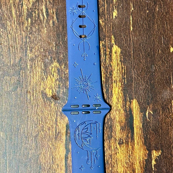 Celestial Moon Laser SVG File for Silicone Watch Band - Etsy