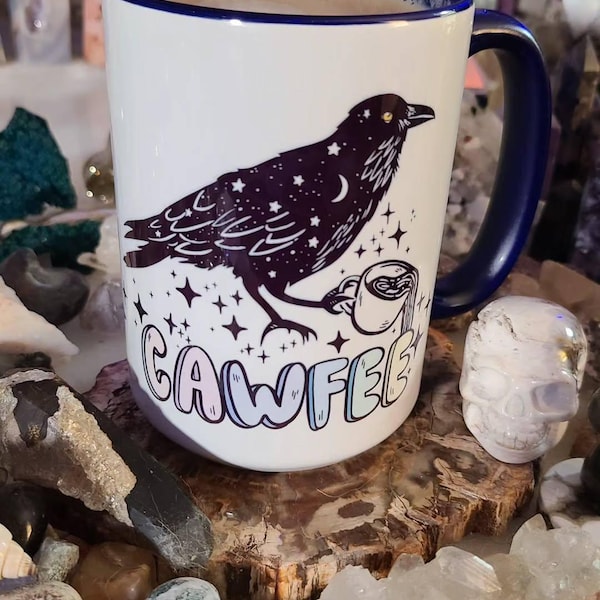 Punny Crow Mug Raven Coffee Cup Crow Themed Gift Coffee Humor Ironic ...
