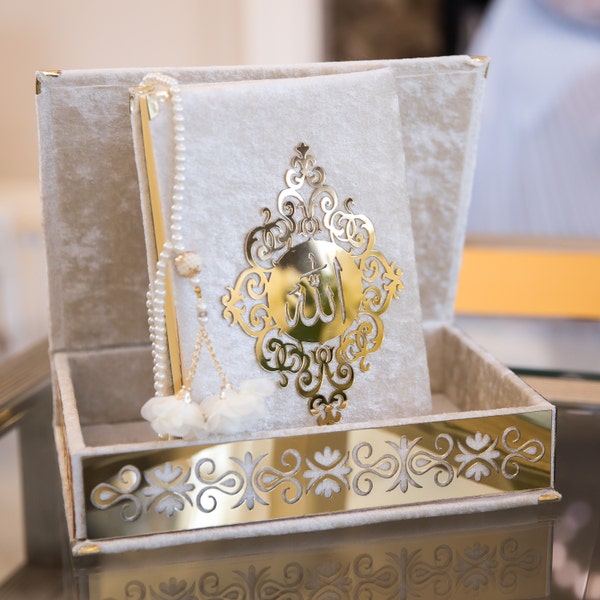 Personalized Quran With Velvet Box, Islamic Gift Set, Quran Gift Box ...