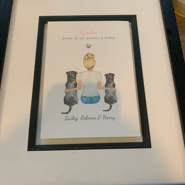 Personalised Handmade Pet Print, Custom Dog Owner Gift, Custom Family ...