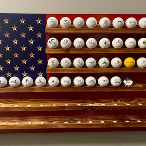 American Golf Ball Wooden Flag Display, Holds 87 Balls - Etsy
