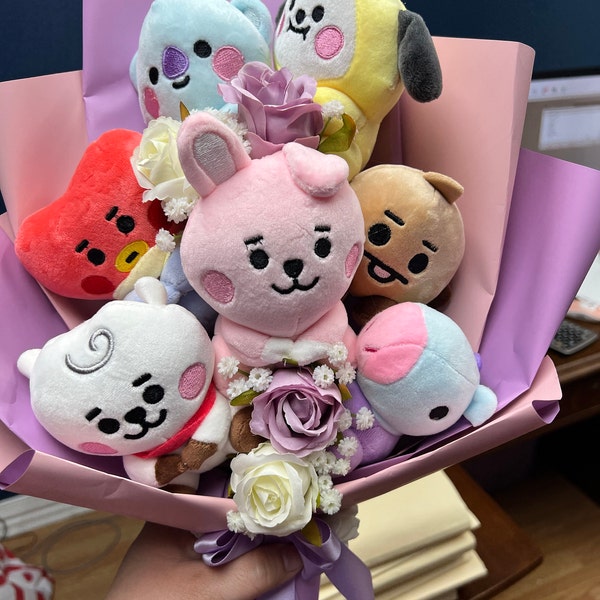 Plushies Bouquet. Kpop Boy Band Bouquet. Lavender Bouquet. Birthday ...