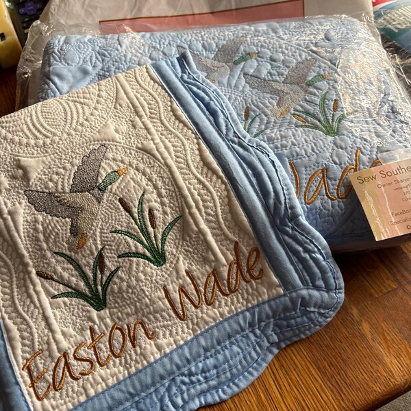 Heirloom Baby Quilt, Embroidered Baby Quilt, Baby Blanket, Baby Shower ...