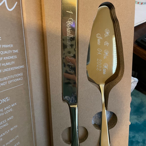 Engraved Wedding Cake Server Gift Box Set, Gift for Wedding, Gift for ...
