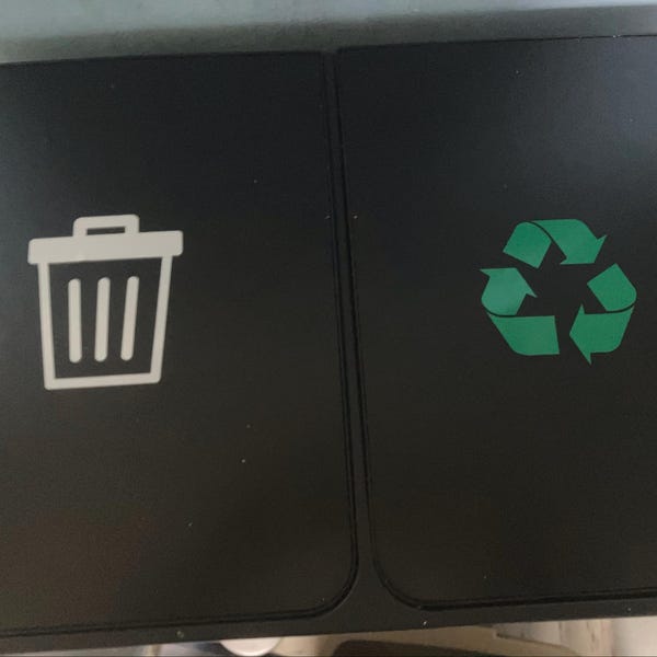 Bin Labels for Rubbish & Recycling, Kitchen Waste, Bin Vinyl Decal ...