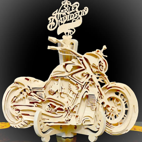 Motorcycle 3D Laser Cut File | Multi-layer Motorbike Wall Art | SVG DXF ...