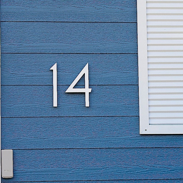 10 Inch House Numbers - Large White Floating Metal House Numbers - Etsy