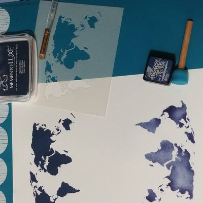 World Map Stencil Reusable Map of the World, World Map Stencil, Large ...