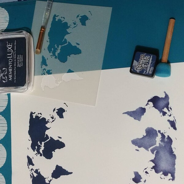 World Map Stencil - Reusable Map of the World, World Map Stencil, Large ...