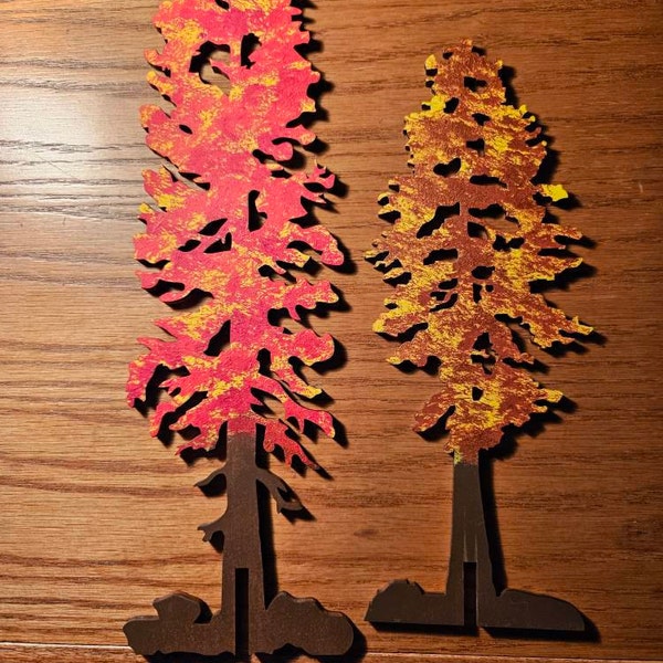Decorative Freestanding Wood Trees in Various Sizes - Hand-painted ...