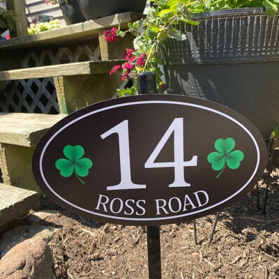 Address Sign Plain White With Stake - Etsy