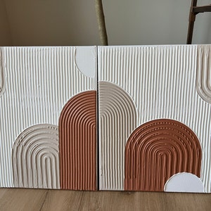 LINEAR 20x20 Textured Plaster Wall Art Minimalist Art - Etsy