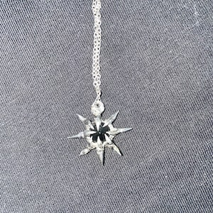 Spiky Metal Pendant ,punk Spiky Cross , Liquid Metal, Soldered Necklace ...