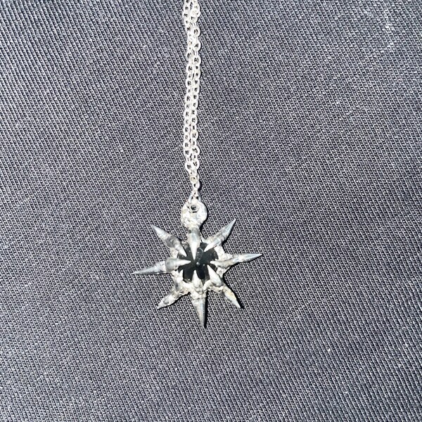 Spiky Cybersigilsm Thorn Sigil Necklace Statement Necklace Liquid Metal ...