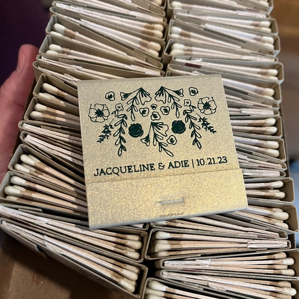 Personalized Matchbooks Custom Roses Design - Wedding Favor Matches ...