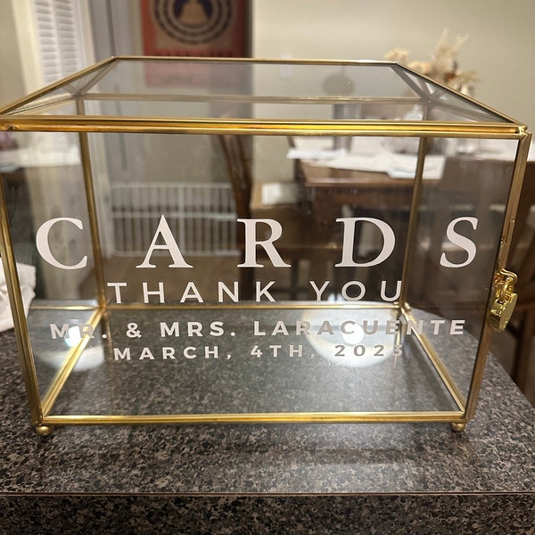 Custom Card Box Vinyl Decal Sticker for Wedding Cards and Gifts Table ...