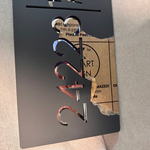 K Smart Sign Bellissima S1 Laser Cut Matt White & Black Marble Floating ...