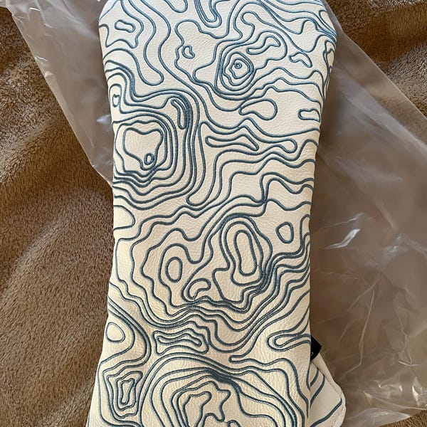 Embroidered Topographic Golf Club Headcover Set: Pure White Vegan ...