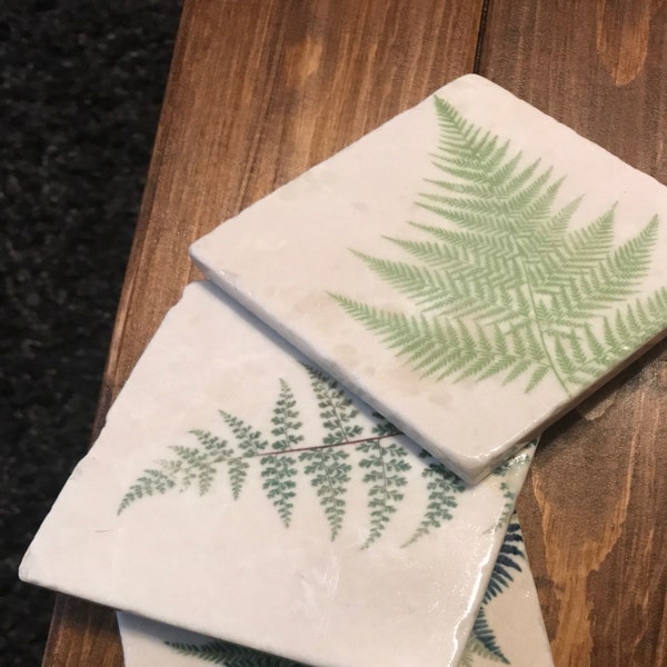 Fern Botanical Stone Coasters: Plant Lover Gift - Etsy