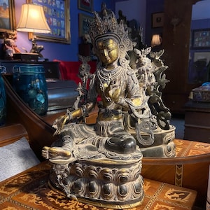 Bronze Guru Rinpoche Statue 13.5inch Handmade Nepali Guru | Etsy