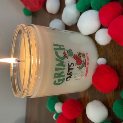 THE GRINCH CANDLE Grinch Farts Scented Soy Candles Stocking - Etsy