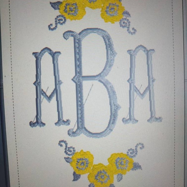 Monogram Embroidery Font Bundle, Monogram Embroidery Fonts, Embroidery ...