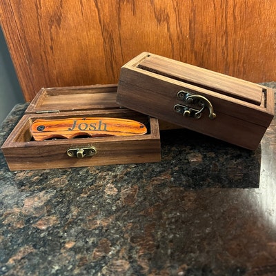 12P I Solid Cherry Wood Pen Case With Ink Bottle Storage OP0488, 489 Cv ...