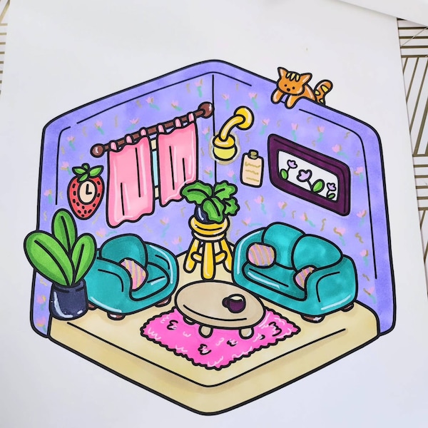 Cozy Corner: Cute Adorable Designs of Cozy, Hygge Spaces Coloring Book ...