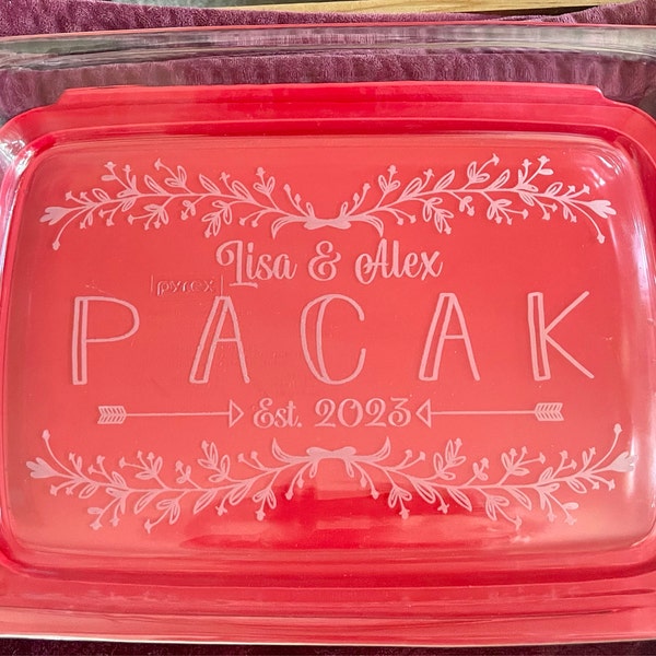 Personalized Casserole Dish Pyrex Baking Dish Engraved Name Present ...