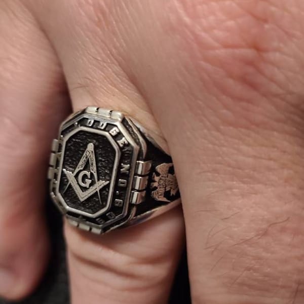 Customized Masonic Ring, Master Mason Ring for Man, Freemason Gold Ring ...