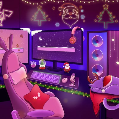 Animated Lofi Gaming Room Twitch Stream Screen / Lofi Aesthetic Gaming ...