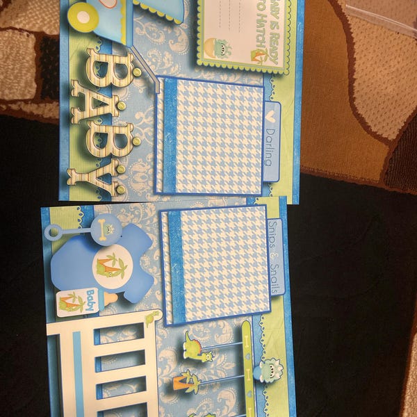 BIRTHDAY ~ Boy or Girl ~ 2 Printed 12X12 Pre-made Scrapbook Pages Quick ...