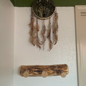 Rustic Half Log Coat Rack: Natural Wood Wall Decor - Etsy