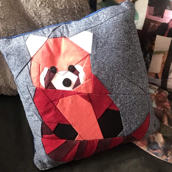 RED PANDA Paper Pieced Block Pattern in PDF - Etsy