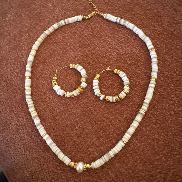 JAYA / Choker Necklace in Garnet and Pyrite Boho Chic Gift Jewelry Surf ...