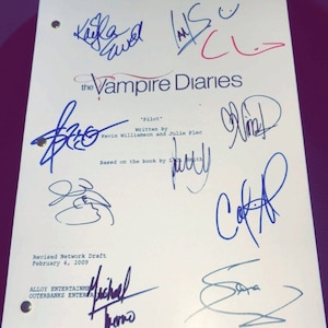 The Vampire Diaries Pilot TV Script Screenplay With Signatures - Etsy
