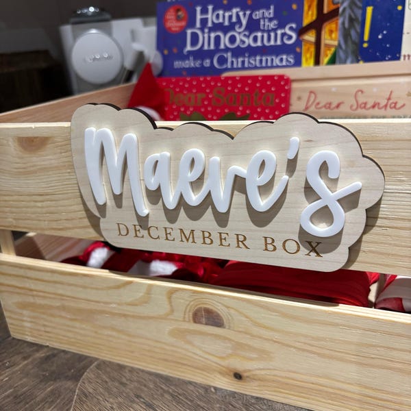 Personalised Christmas Eve Box Plaque | Crate Sign | Christmas Eve Box ...