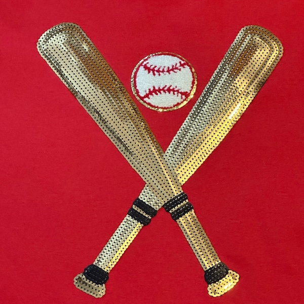 Sequin Baseball Softball Bats and Balls Patches - Ships From USA - Etsy