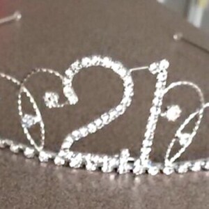 21st Birthday Diamante Crystal Tiara Silver Plated Finish - Etsy