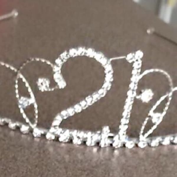 21st Birthday Diamante Crystal Tiara Silver Plated Finish - Etsy