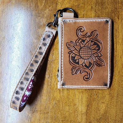 Leather Belt Tooling Pattern sunflower and Barbwire Design Pattern ...