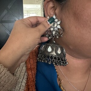 Indian Ethnic Choker Hasli Jewelry Set, Silver Oxidized Necklace and ...