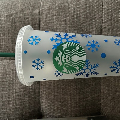 24oz Venti Cold Cup Starbucks Snowflake Svg, Starbuck Full Wrap Svg ...