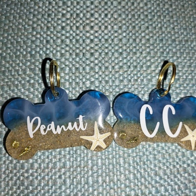 Beach Dog Tag, Resin Dog Tags, Dog Tags, Personalised Dog Tags, Custom ...
