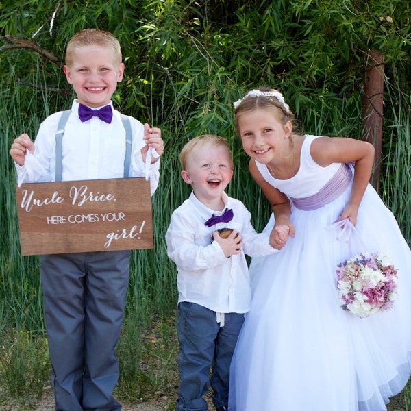 Here Comes the Bride Sign, Wedding Signs, Ringbearer Sign, Wedding Sign ...