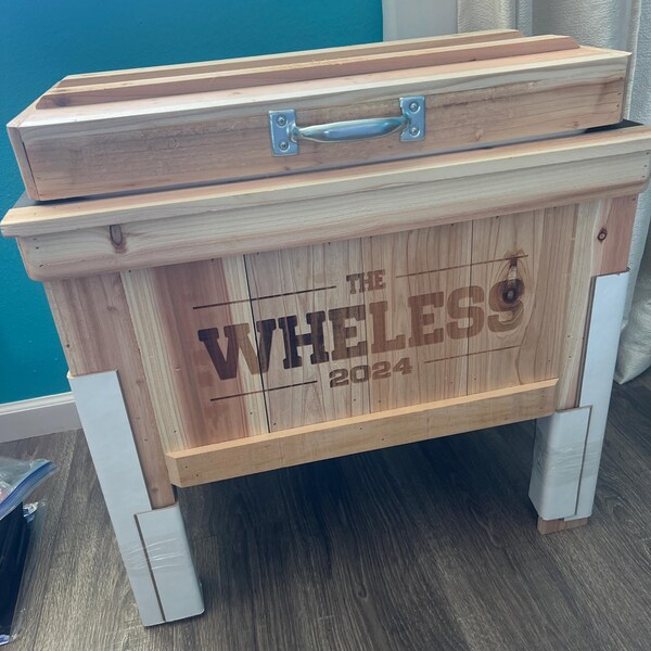 Refreshment Bar, Hostess Gift, Wood Ice Chest, Personalized Birthday ...