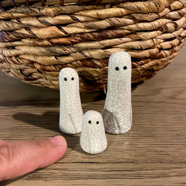 Pocket Ghost - Handmade Ceramic Crackle Ghosts - Halloween Decorations ...