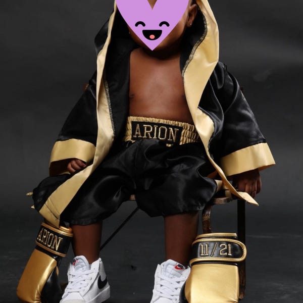 Newborn Knockout Boxing Set: Prop Baby Boxing Ring Personalized Robe ...