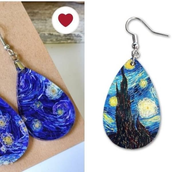 Star Earring Set for Women, Artsy Dangle Earrings and Necklace Set, Art ...