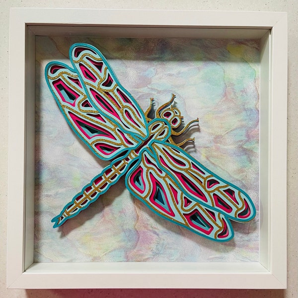 Dragonfly 3D Mandala Svg Files, Multilayer Panel for Laser Cutting, SVG ...